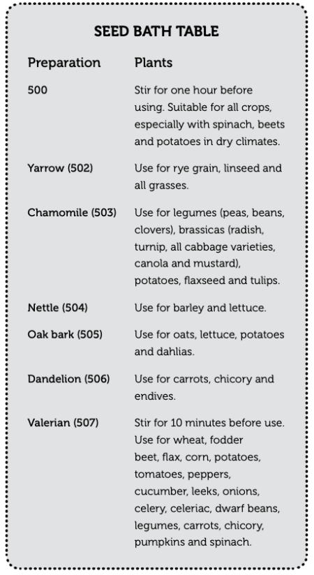 Seed Baths - Biodynamics New Zealand